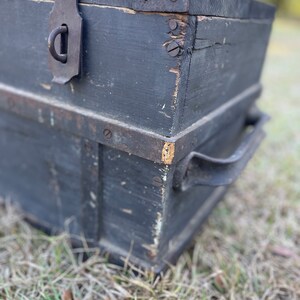 Vintage Carpenters Box, Black Toolbox, Metal Straps, Industrial Box ...