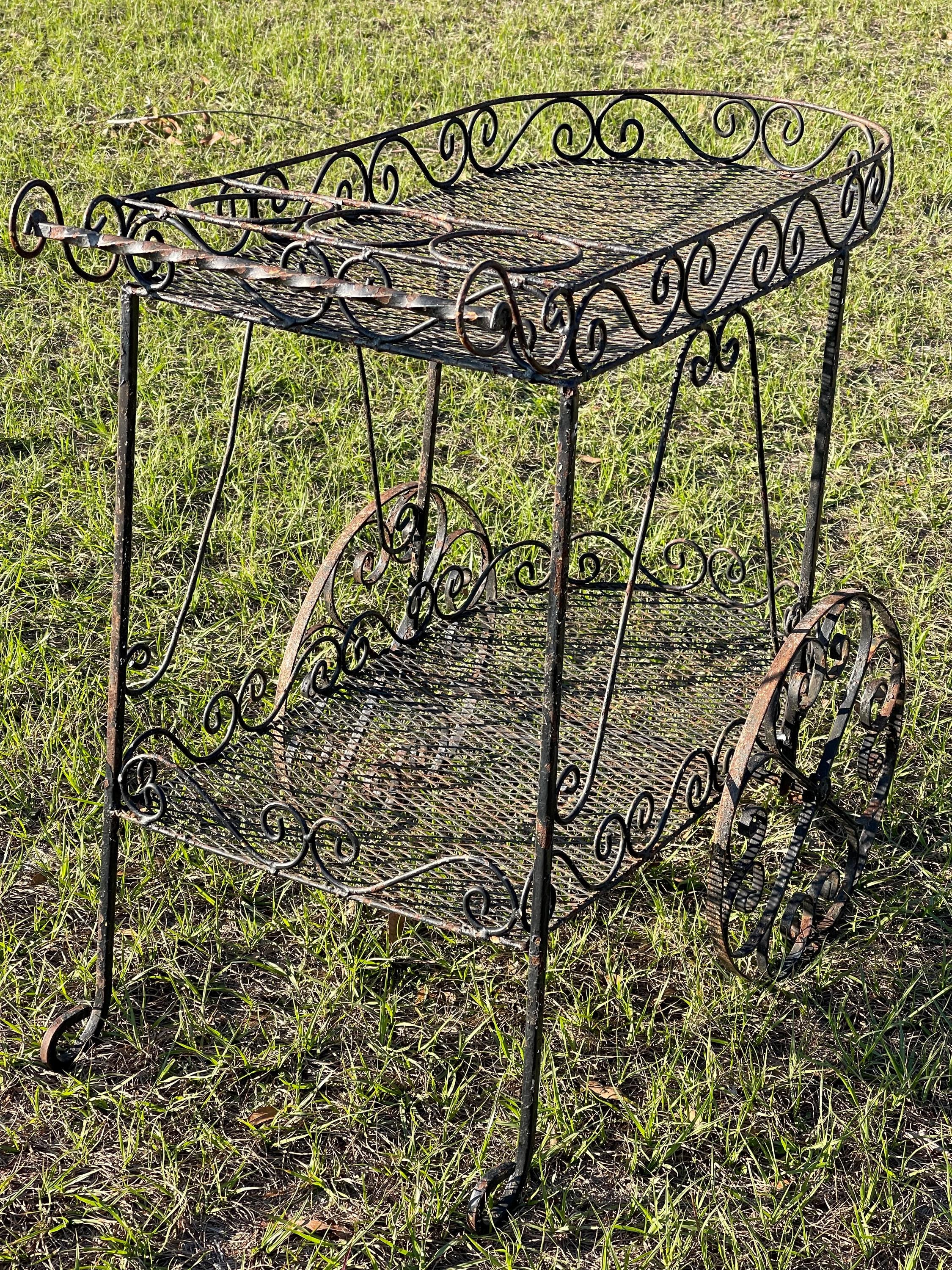 Vintage Tea Trolley, Metal Cart, Shabby Chic Furniture, Garden Cart ...