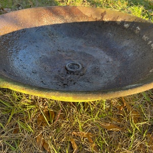 ANTIQUE CAST IRON Bowl, Footed Bowl, Shallow Cauldron, Miniature Cane ...
