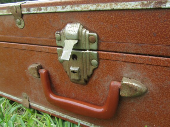 VINTAGE SUITCASE, Metal Trunk, metal suitcase, Mid Ce… - Gem