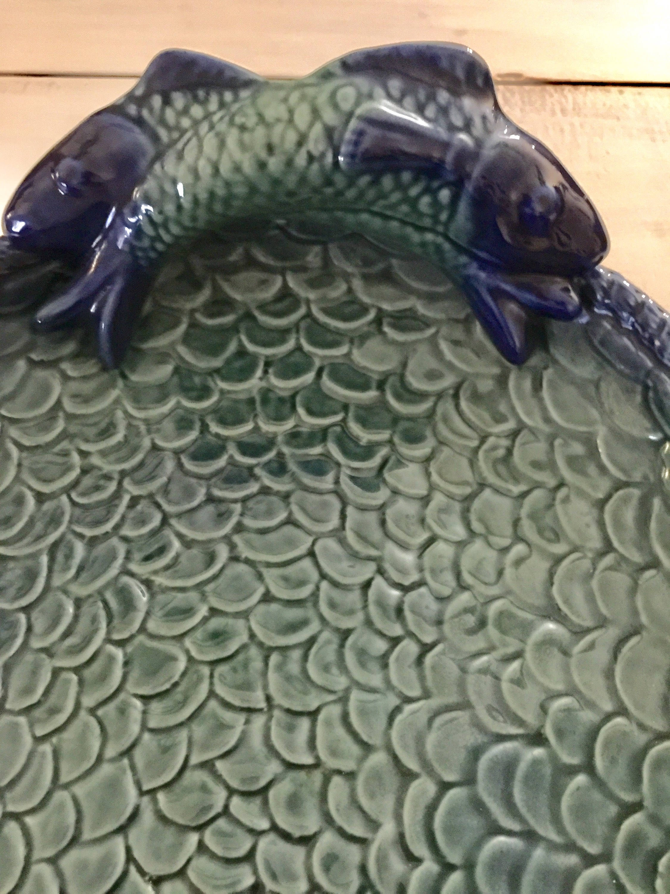 Large Platter Ceramic Platter Fish Plate Majolica | Etsy