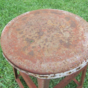 Vintage Metal Stool, Kitchen Stool, Photo Prop, Rusty Metal Stool, Rust ...