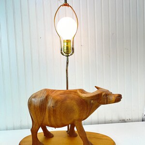Vintage Lamp, Water Buffalo Lamp, Table Lamp, Animal Lamp, Lighting ...