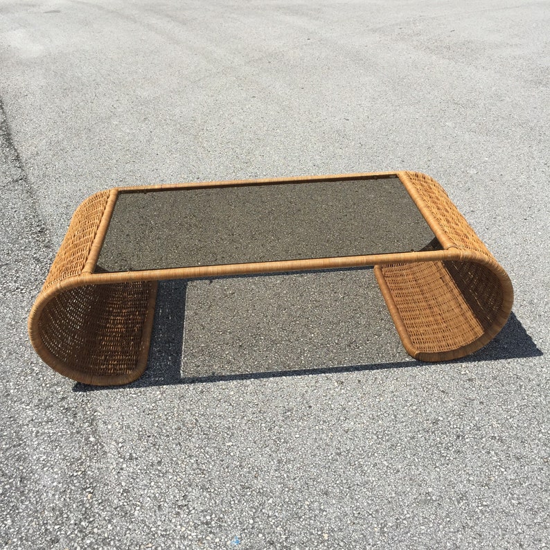 Wicker Coffee table Furniture Coffee Tablemid century | Etsy