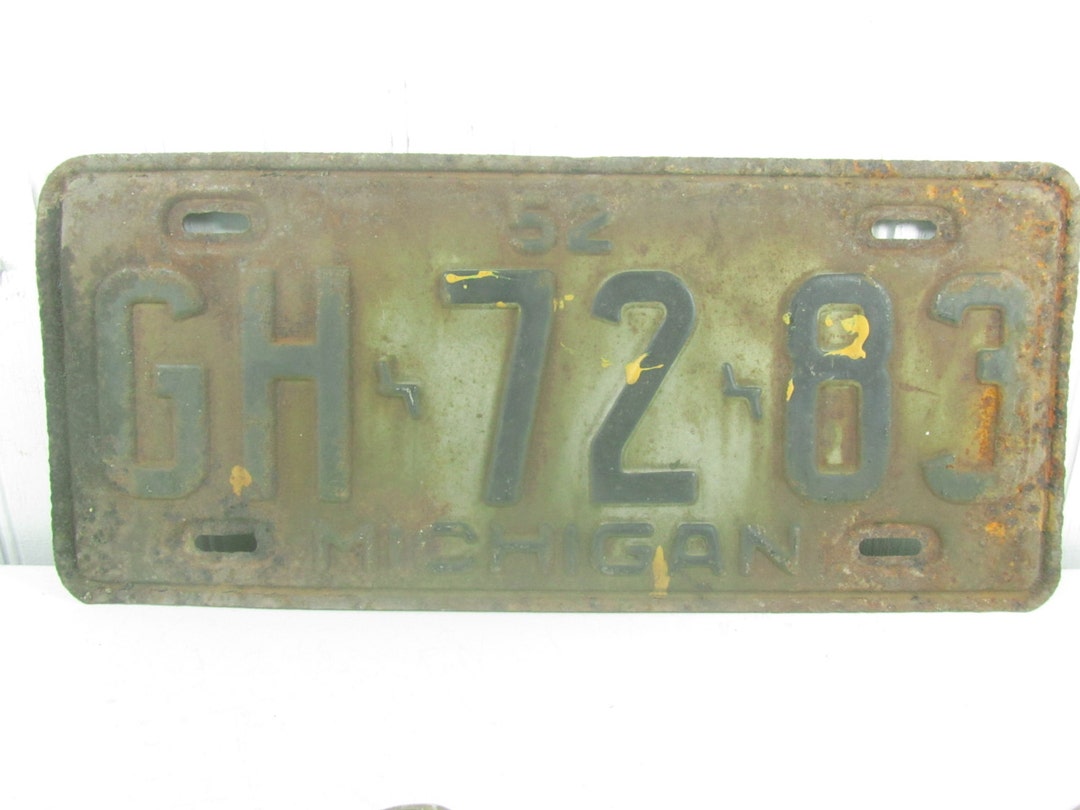 Vintage Michigan License Plate, Rusty License Plate, Vintage Car Tag ...