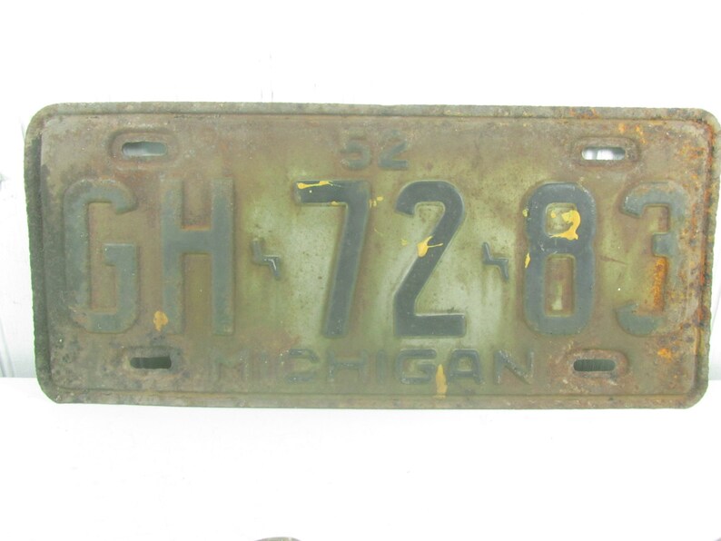 Vintage Michigan License Plate Rusty License Plate Vintage - Etsy