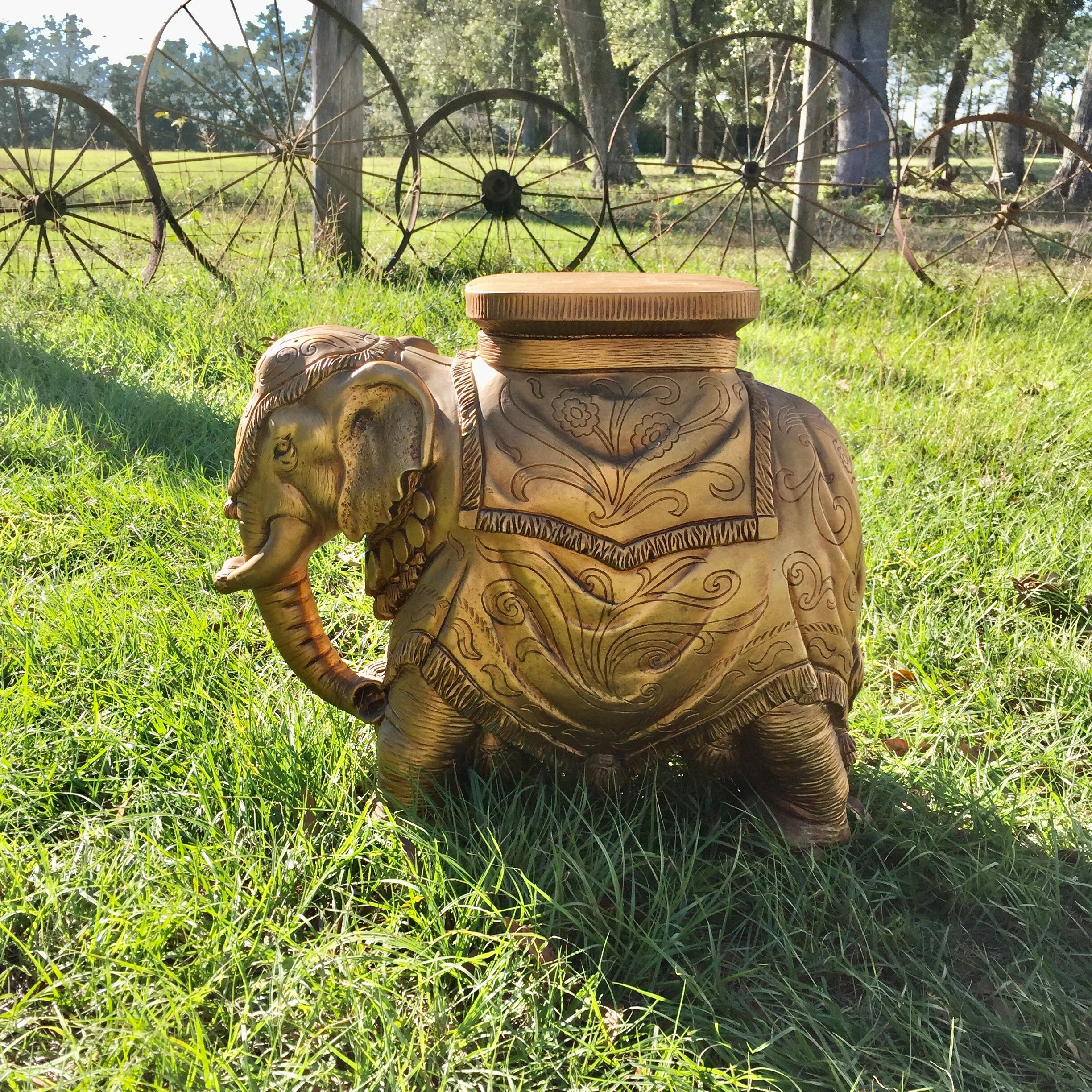 Vintage elephant elephant table vintage plant stand side | Etsy