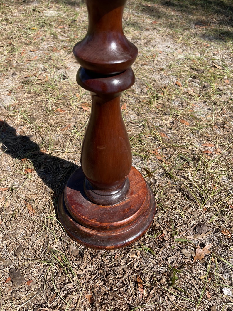 Antique Fern Standwood Pedestalitalian Marble Top Wood - Etsy