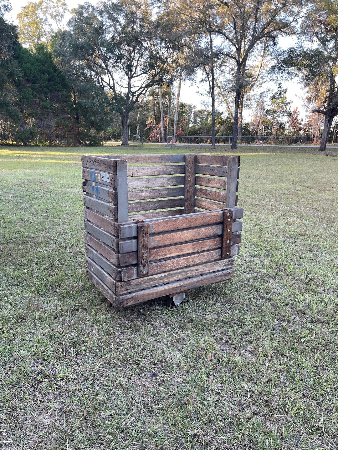 Antique Factory Cart, Textile Cart, Wood Rack, Rolling Cart, Industrial ...