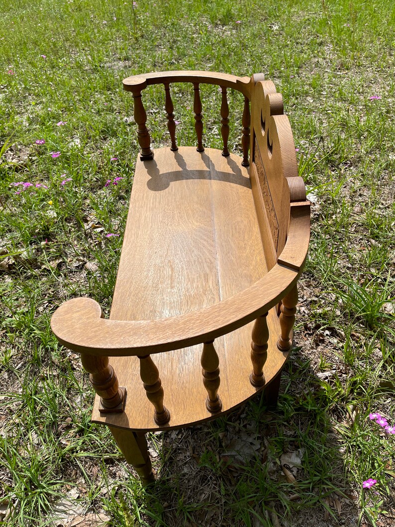 Vintage Bench Wood Loveseat Gossip Bench Wood Bench - Etsy