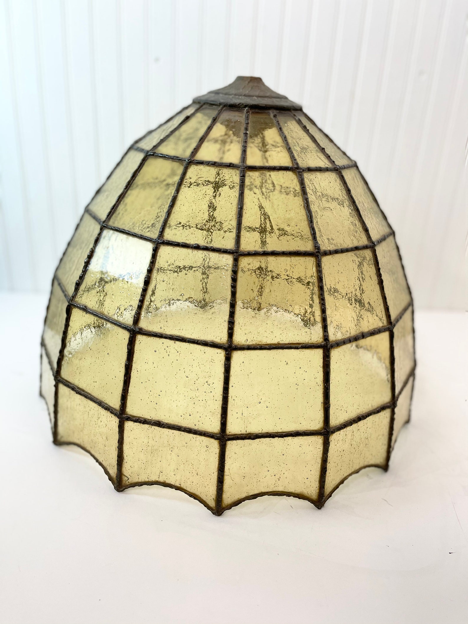 Leaded Glass Shade Vintage Chandelier Shade Stained Glass | Etsy