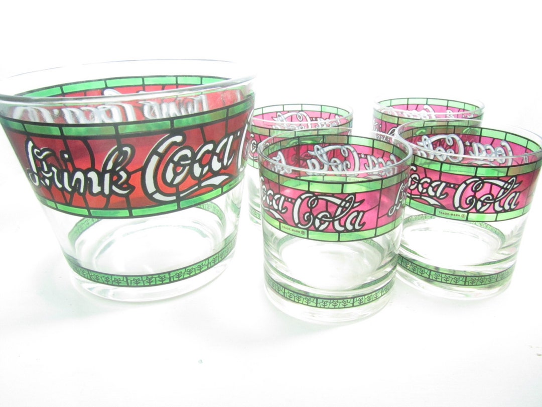 Coca Cola, Coke, Glassware, Collectable Glass, Red, Green, Gift, Party ...