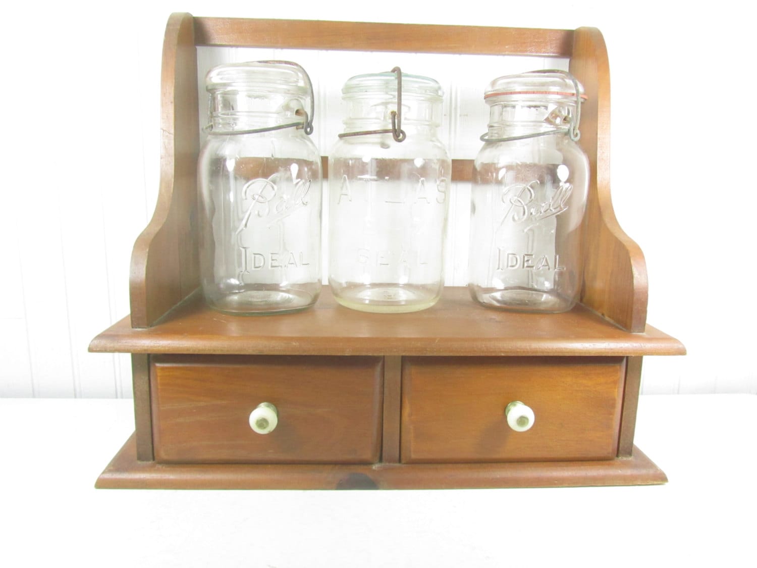 Mason Jars Spice Rack Kitchen Cabinet Folk Art Farm - Etsy