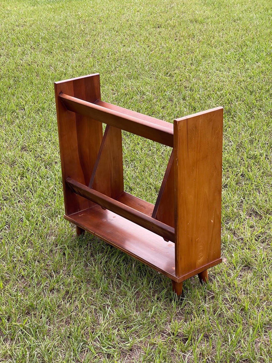 Vintage Book Shelf, Slant Front Bookcase, Furniture, MCM Book Shelf ...