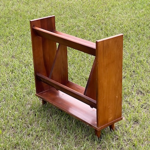 Vintage Book Shelf, Slant Front Bookcase, Furniture, MCM Book Shelf ...