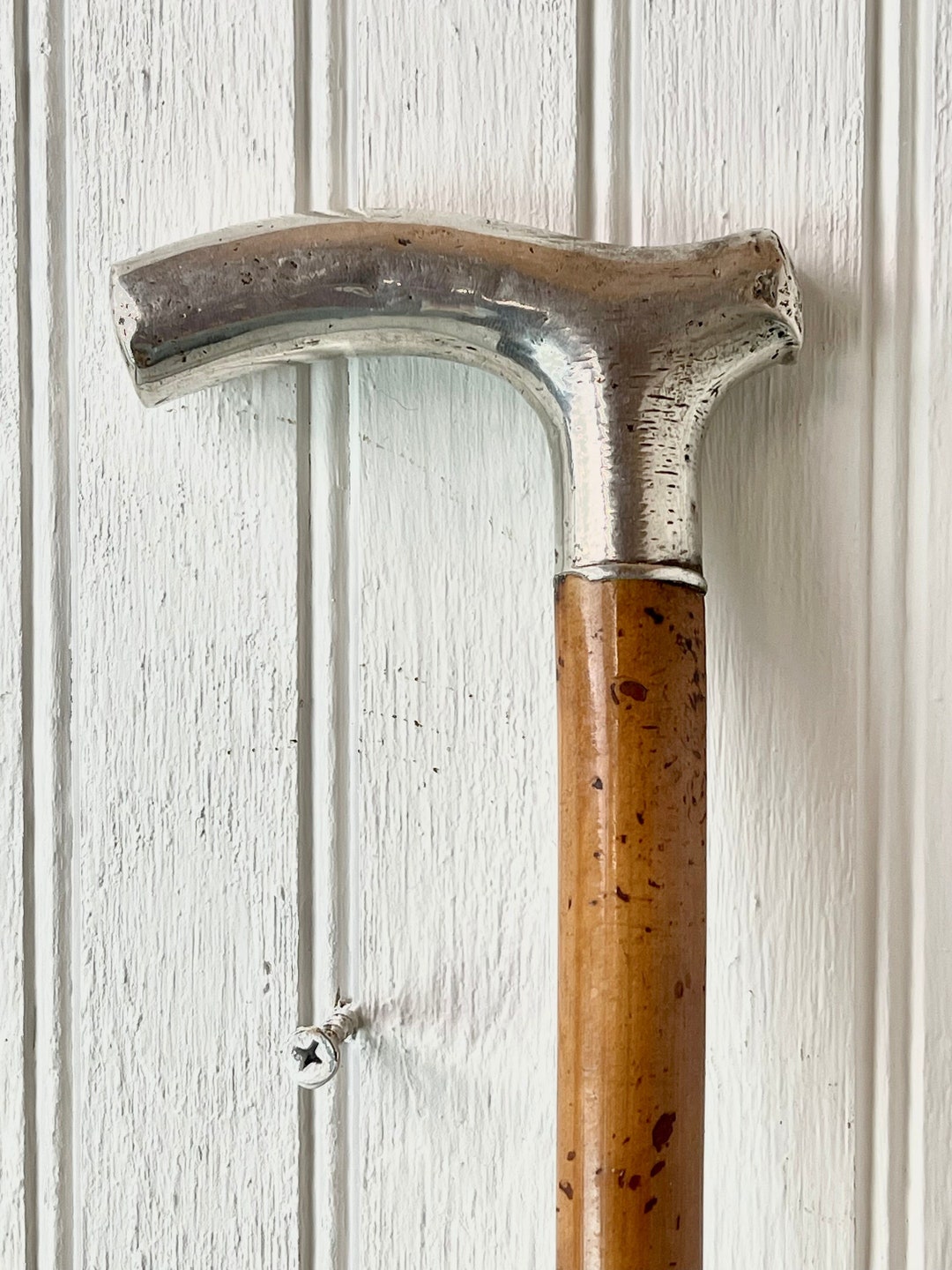 Antique Sterling Cane, Vintage Walking Stick, Whimsical Cane, Silver ...