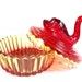Goofus Glass Glass Candy Dish, Crystal, Cut Glass, Orange, Red, Glass ...