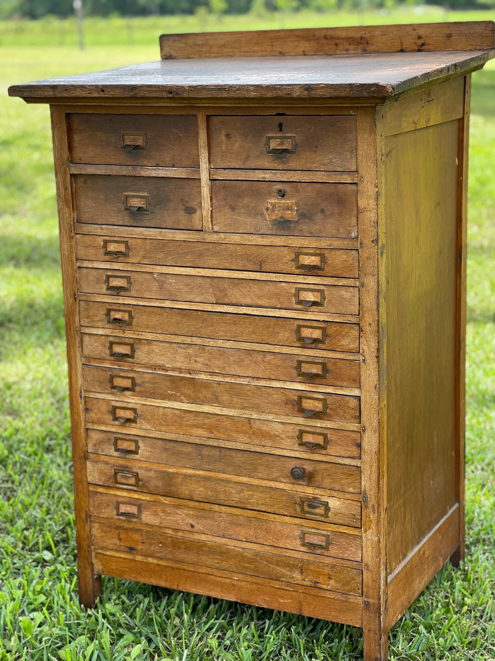 Antique Cartographer Cabinet, Twelve Drawer Cabinet, Chest of Drawers ...
