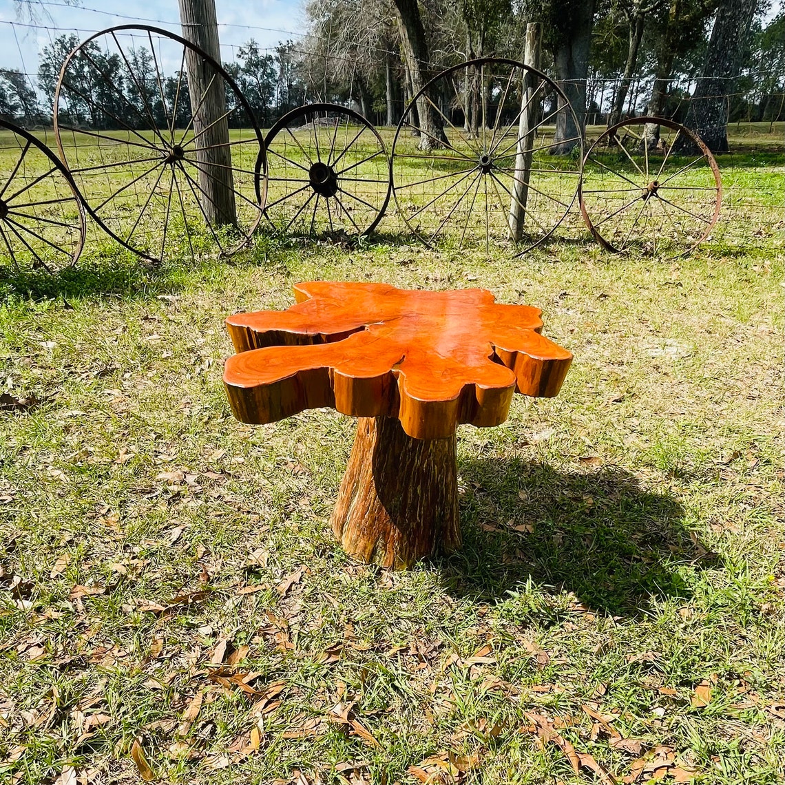 Cypress Slab Side Table Wood End Table Furniture Natural - Etsy