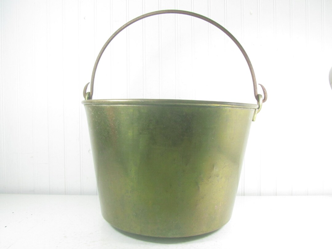 Antique Brass Bucket, Brass Pail, Antique Brass, American Brass, Forged ...