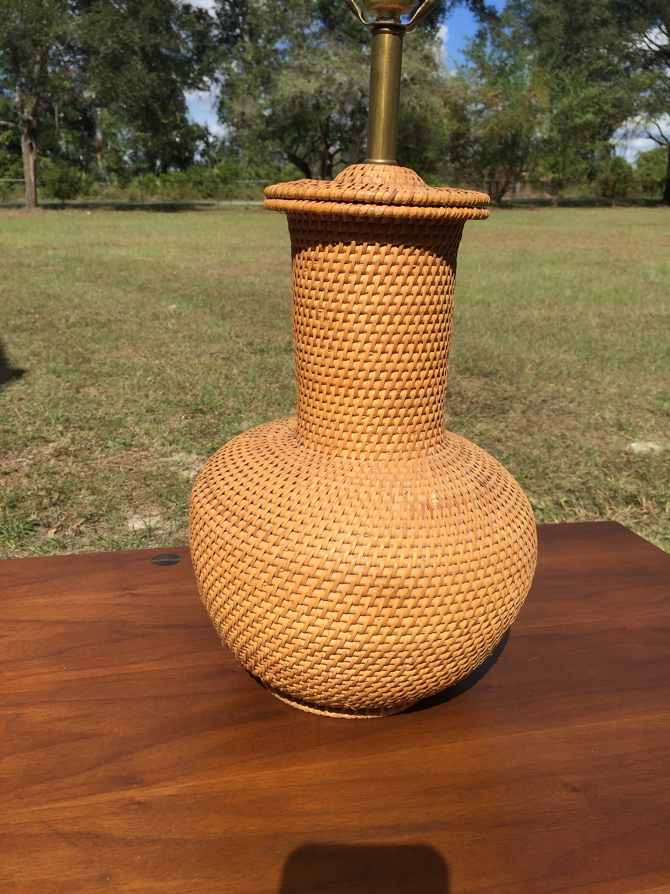 Vintage Wicker Lamp wicker light Retro Lamp Mid Century | Etsy