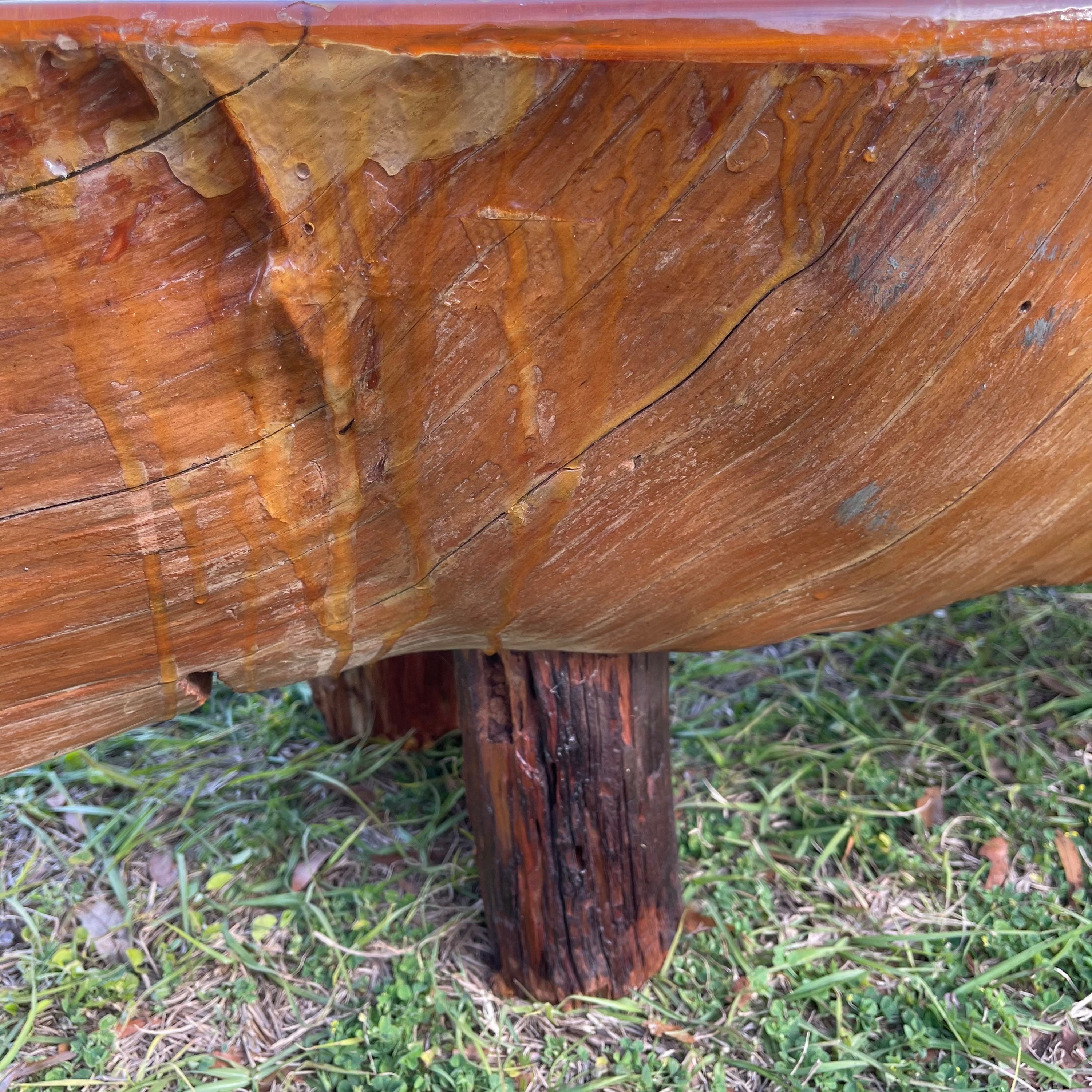 Vintage Cypress Coffee Table Live Edge Table Wood Coffee | Etsy