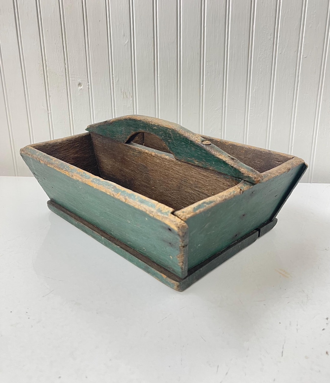 Wood Tool Caddy Box, Vintage Box, Silverware Caddy, Wood Centerpiece ...