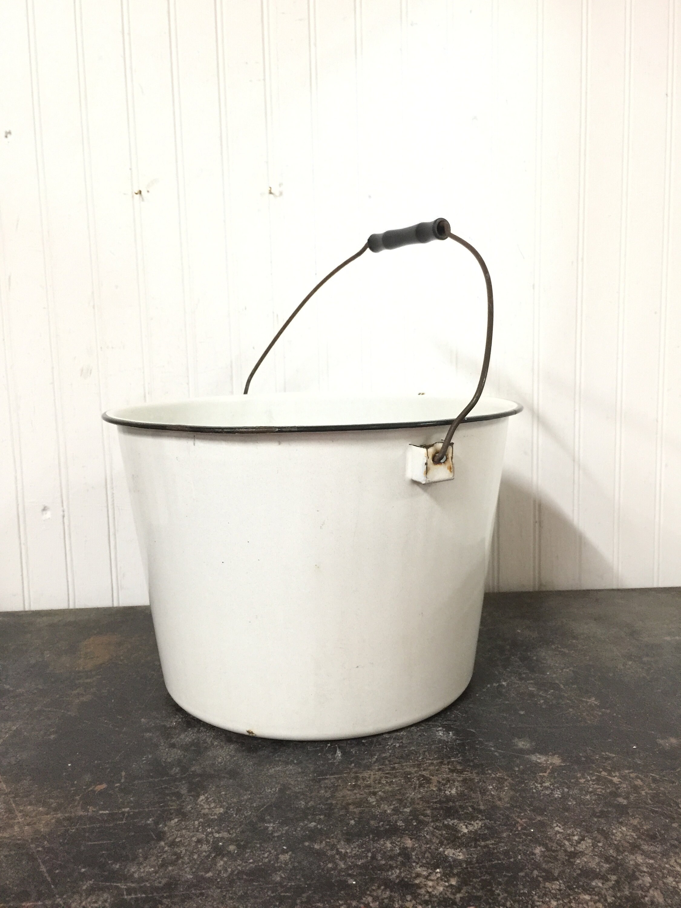 VINTAGE BUCKET, Enamel Bucket, Rustic Bucket, Pail, Farmhouse Bucket ...