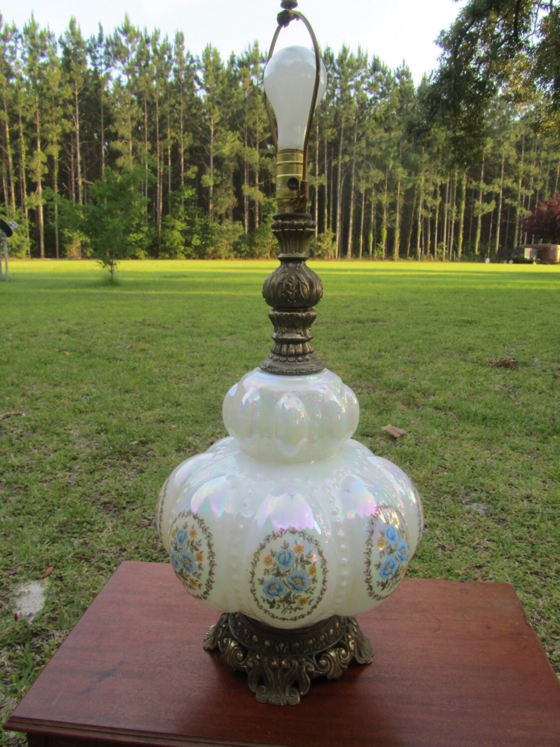 Vintage Lighting Glass Table Lamp Milk Glass Lamp Glass Etsy