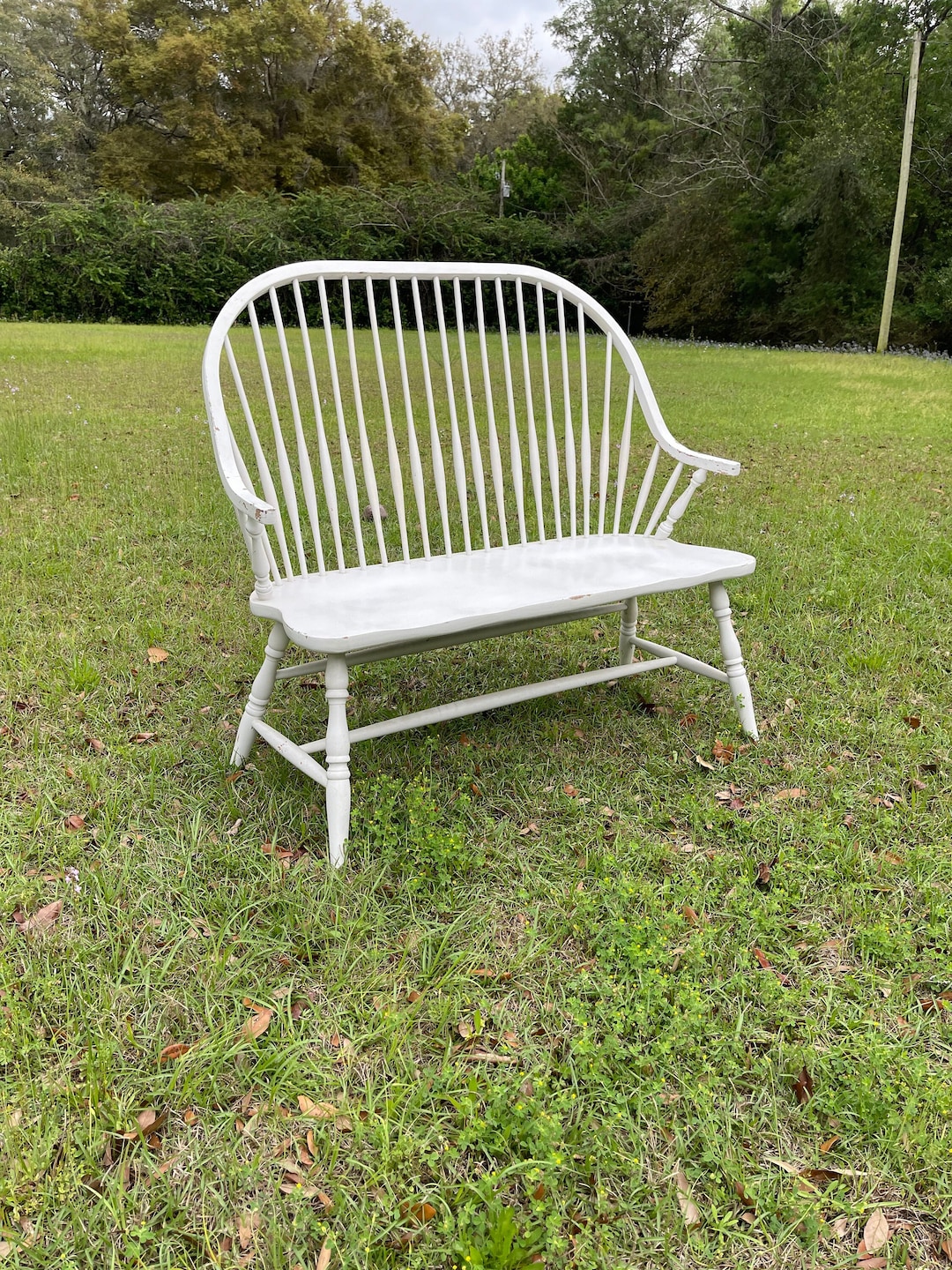 Vintage Bench, Wood Loveseat,windsor Bench, Wood Bench, Entryway Bench ...