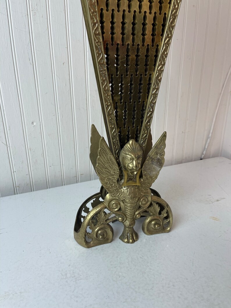 Vintage Brass Fireplace Screen, Shabby Chic Décor, Ornate Metal ...