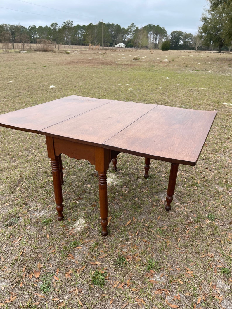 Antique Civil War Era Drop Leaf Table Wood Furniture Dining - Etsy