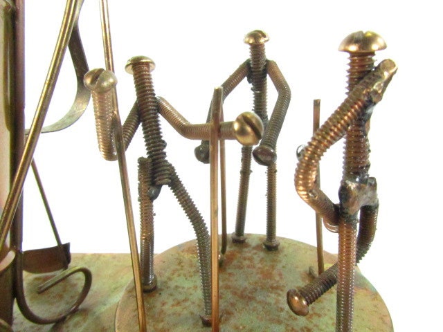 Metal Sculpture Golf Decorcurtis Jere Style Metal Figurine - Etsy