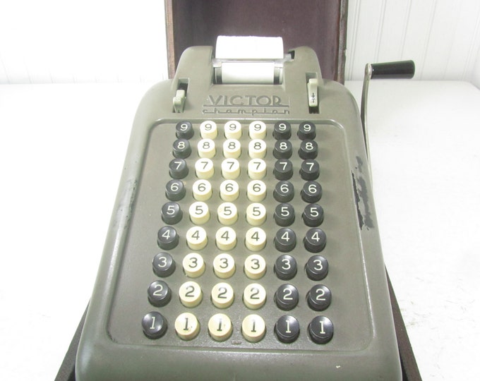 Vintage Adding Machine, Adding Machine and Case, Victor Champion Adding ...