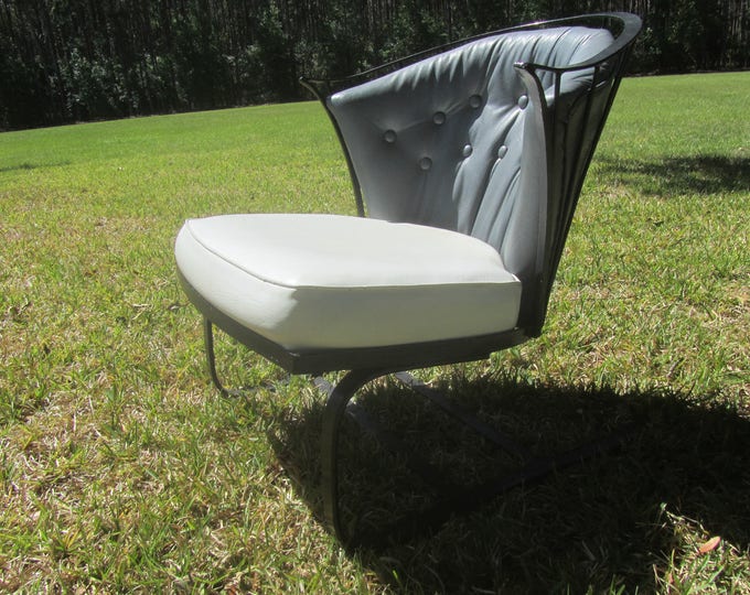 Mid Century Patio Chair, Wrought Iron Chair, Bouncer Chair, Mid Century ...
