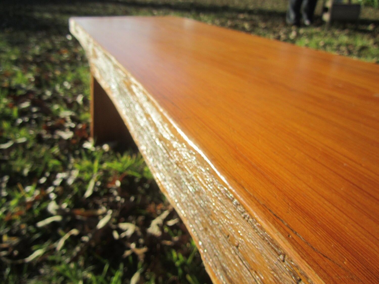 Rustic Bench Table solid wood bench table live edge table | Etsy