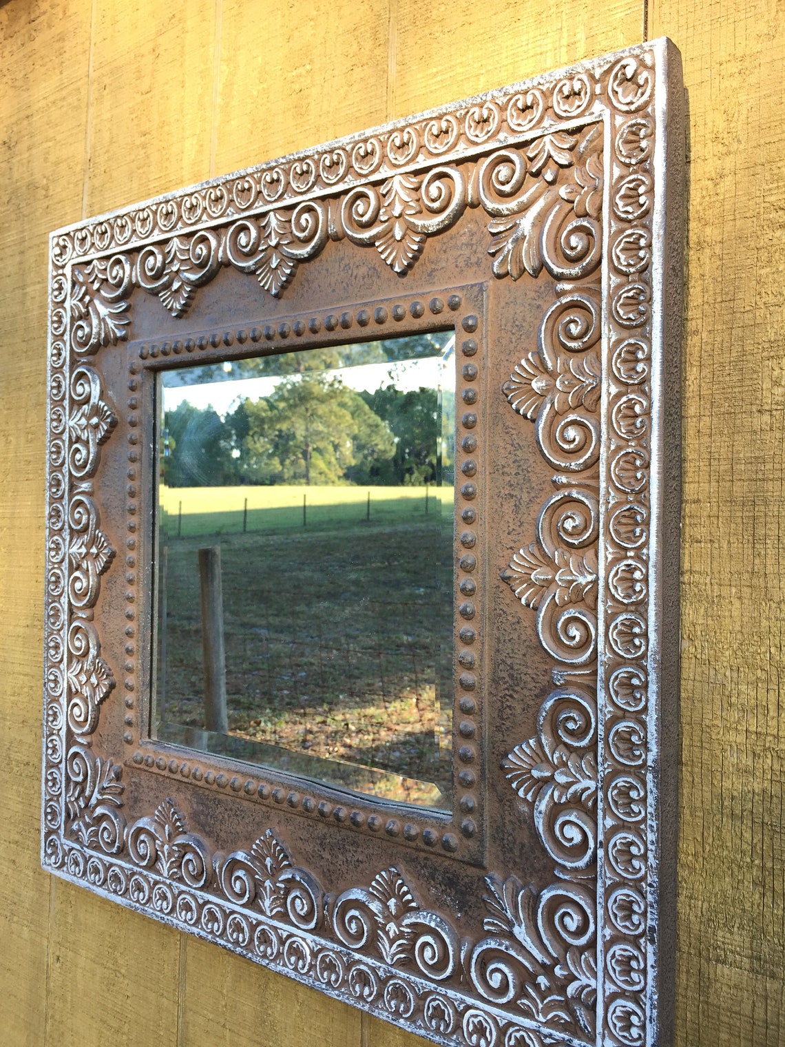 Shabby Chic Mirror Large Square Mirror Ornate Mirror Hand - Etsy