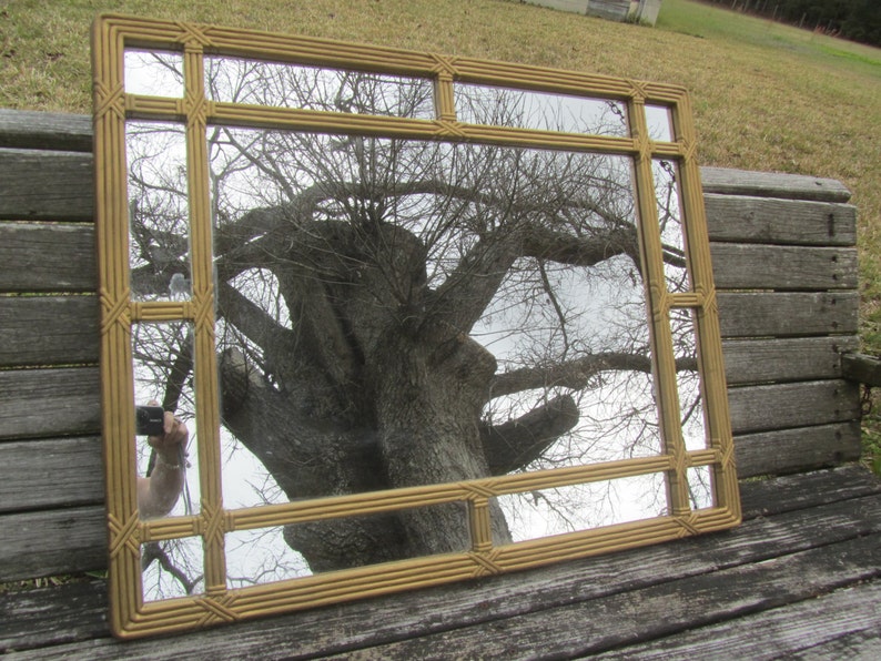 Vintage Mirror, Large Mirror, Art Deco Mirror, Gold Mirror, Bronze ...
