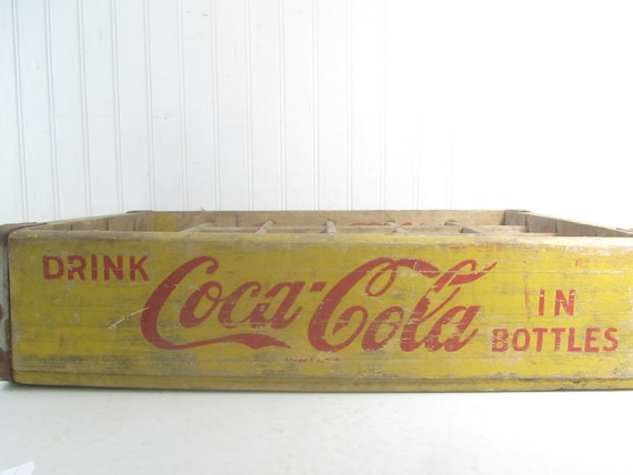 Coca Cola Crate Coke Memorabilia Yellow Coca Cola Crate | Etsy