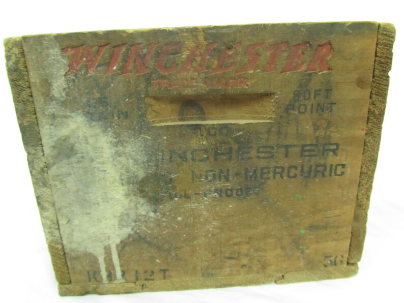 Vintage Winchester Ammo Box Wood Box Vintage Crate Wooden - Etsy