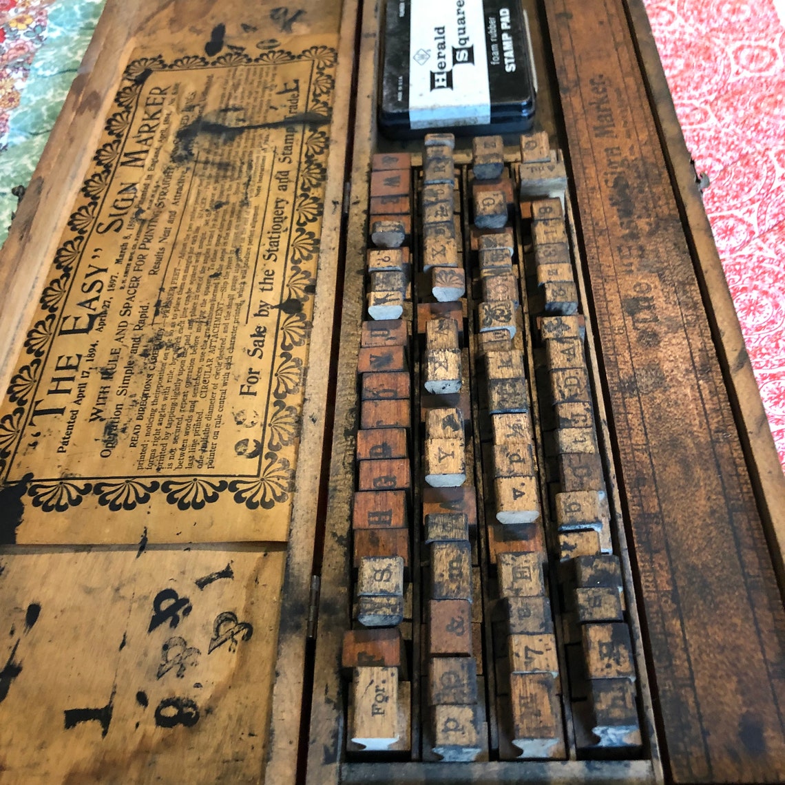 Antique Wood Letter Stamps Wood Box Sign Marker Ruler | Etsy