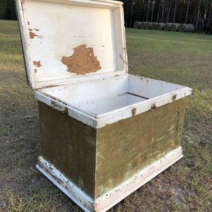 Vintage Wood Tack Box, Storage Box, Boat Box, Handmade Box, Horse Tack ...