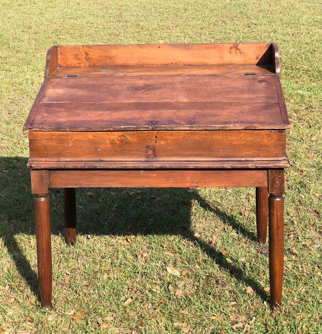 Antique Plantation Desk, Large Flip Top Desk, Secretary Desk, Bookshelf ...