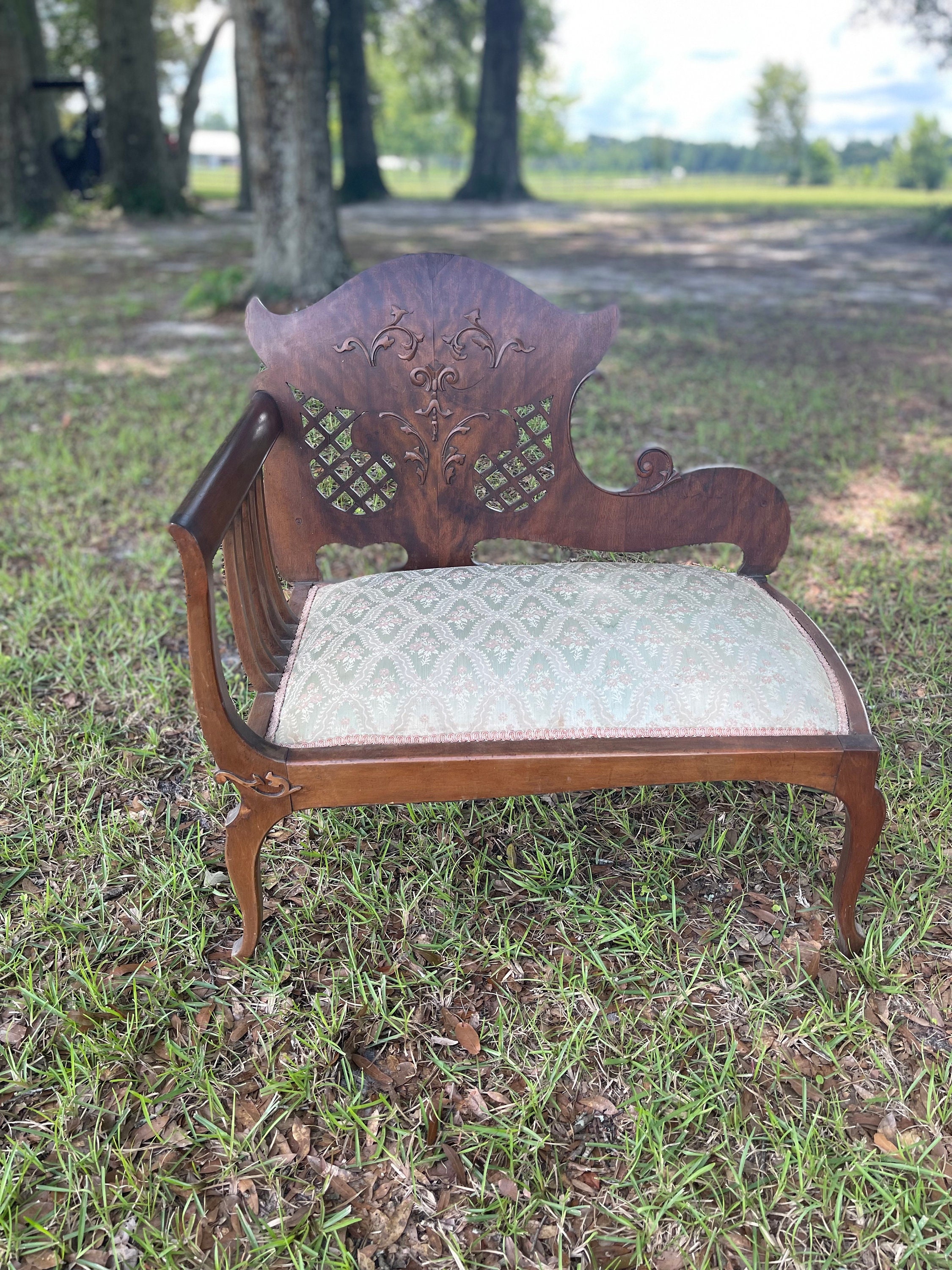 Antique settee chair store