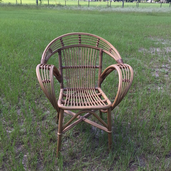 Vintage Rattan Chair modern bent bamboo chair bent wood chair boho furniture Franco Albini mid century Wicker Photo Prop dining chair Etsy Italia