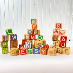 Vintage Wood Blocks, Abc Blocks, Toy Blocks, Colored Blocks, Etsy ...