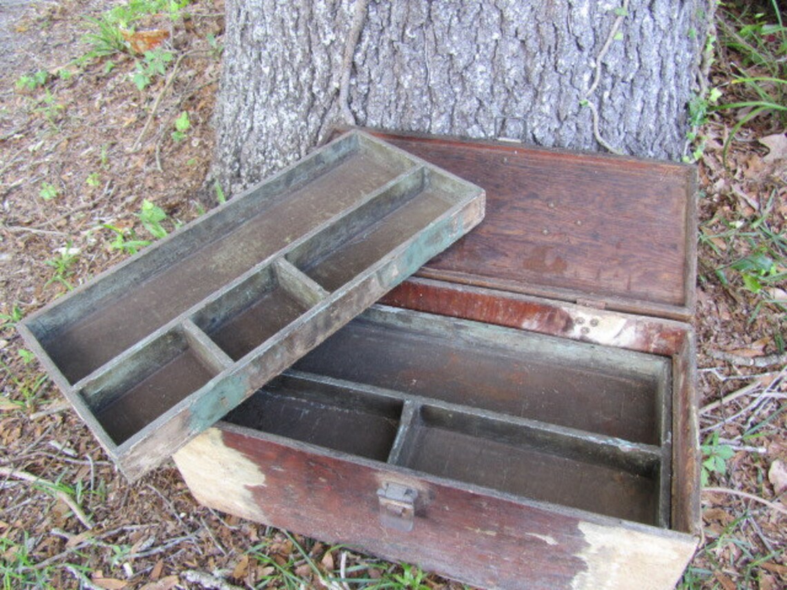 Vintage Wood Box Industrial Box Work Box Hand Made Toolbox - Etsy