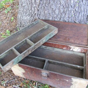 Vintage Wood Box, Industrial Box, Work Box, Hand Made Toolbox, Latched ...