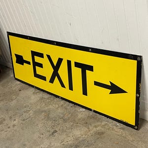 Vintage Porcelain Metal Exit Sign, Burdick Chicago Sign, Vintage Street ...