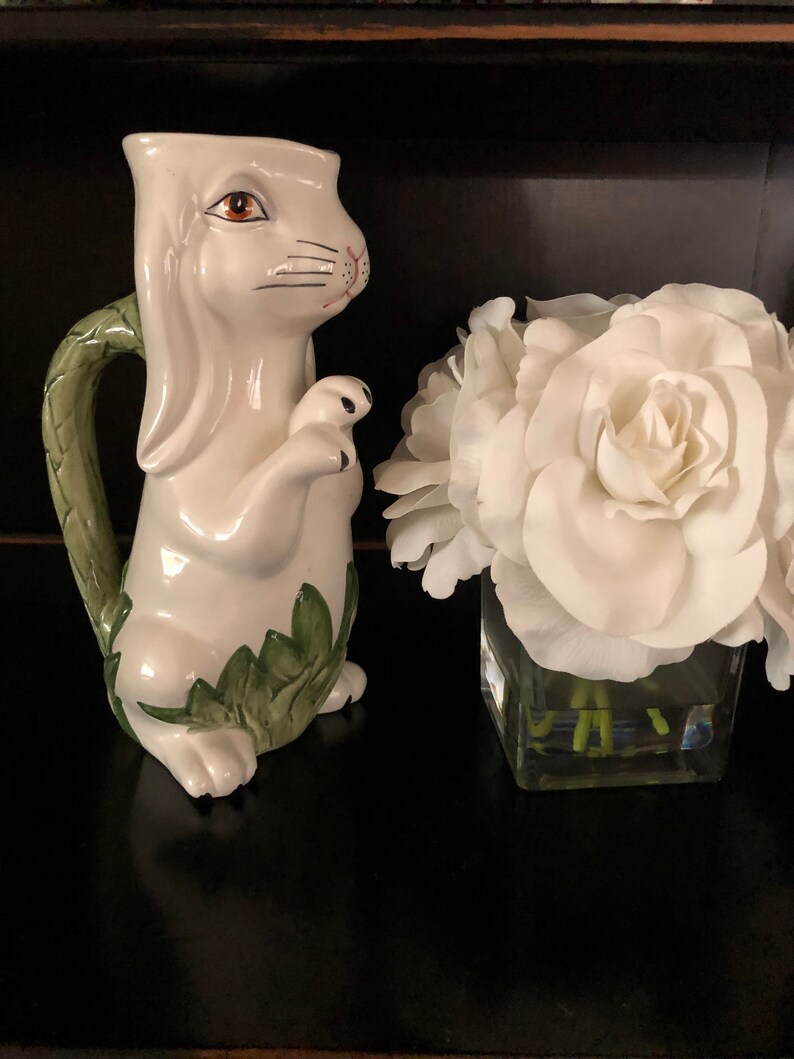 Vintage Porcelain Pitcher Mottahedeh Rabbit Pitcher Bunny - Etsy